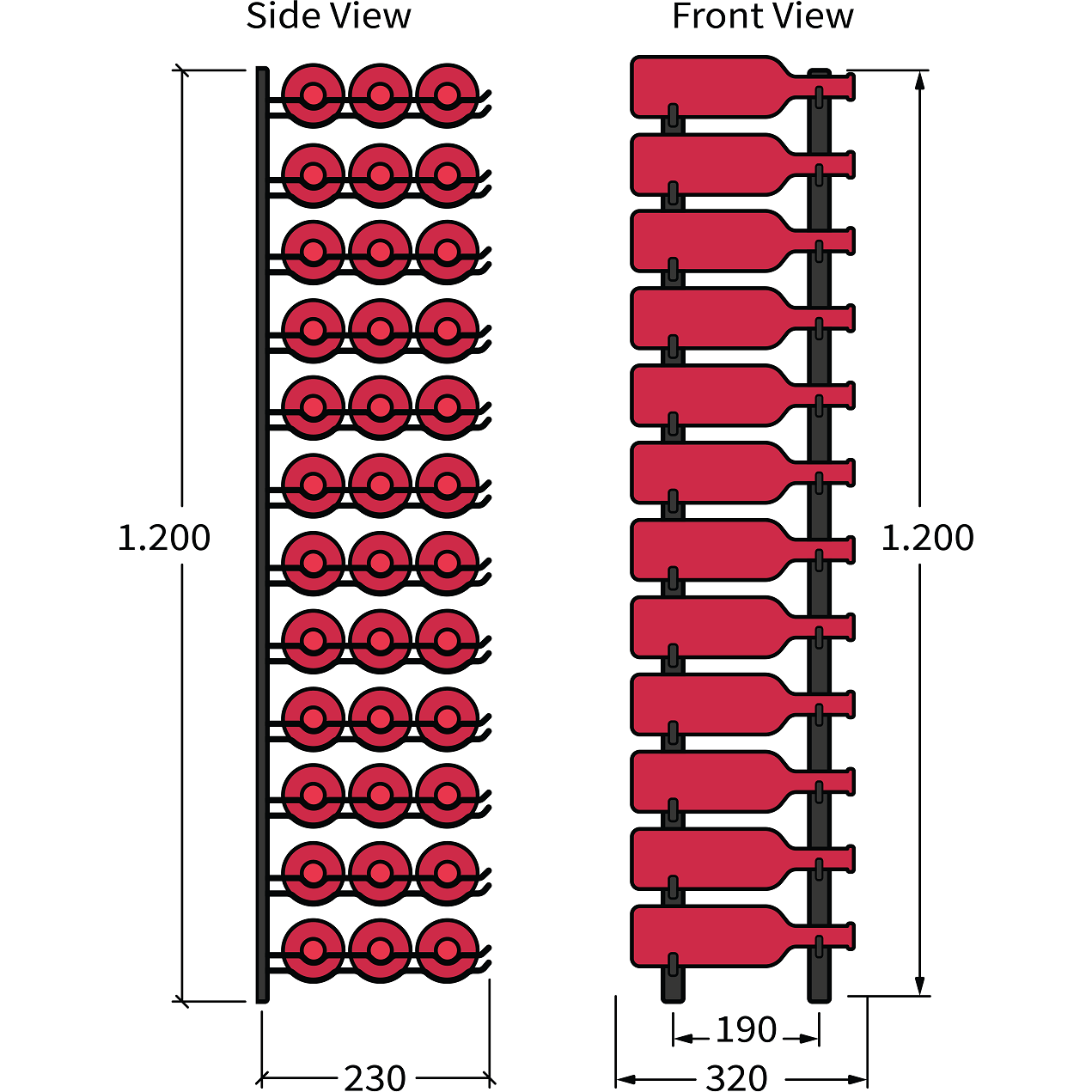 wall mounted wine rack 36 bottles